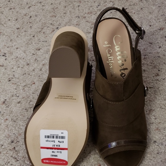 Shoes | Callisto Of California Olive Heels 7 Nwt | Poshmark
